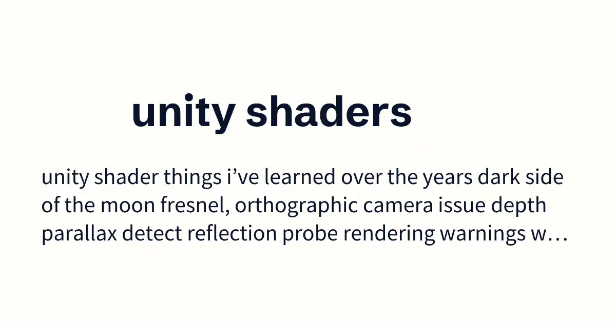 unity shaders